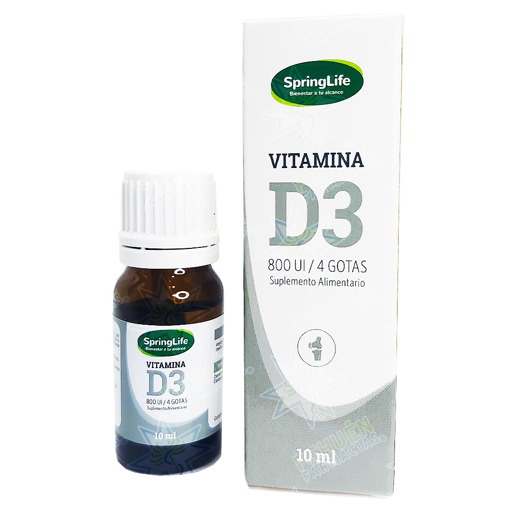 Vitamina D3 200 UI/Gota Solución Oral Gotas 10 mL Springlife | Pehuén ...
