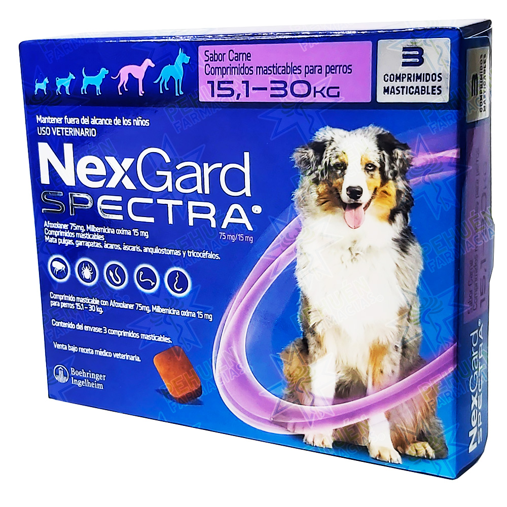 Nexgard Spectra Perros 15,1 a 30 kg (75/15) mg 3 Comprimidos ...
