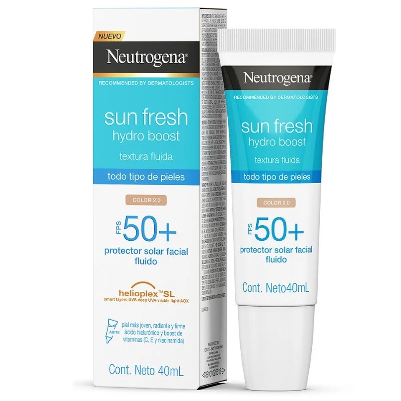 Neutrogena Sun Fresh Hydro Boost Fps50 Protector Solar Facial Fluído ...